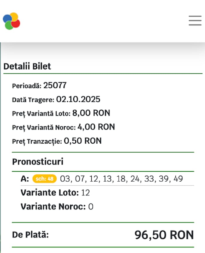Cea mai buna schema loto 6/49 - Preț și variante
