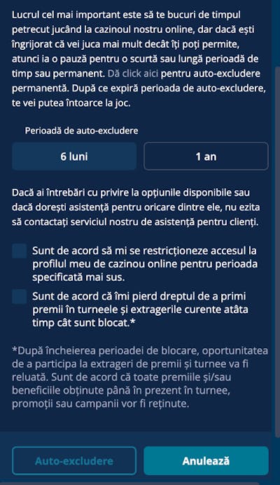 Cerere autoexcludere jocuri de noroc - Cum se completează