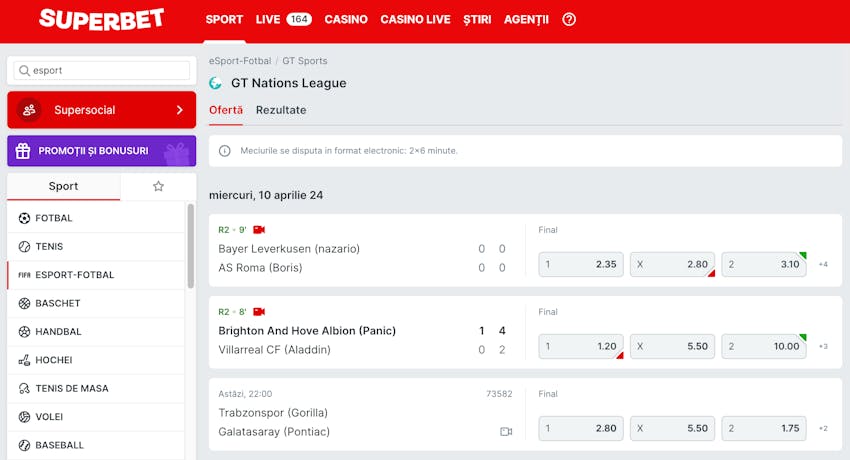 Superbet pariuri sportive: Ghid și oferta de azi la Superbet
